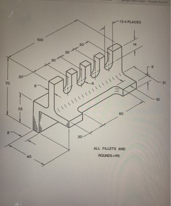 Solved Create AutoCad drawing, include front, top, side | Chegg.com