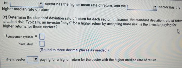 Solved Stocks may be categorized by sectors. The | Chegg.com