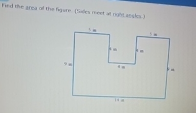 Solved Find the area of the figure. (Sides meet at right | Chegg.com