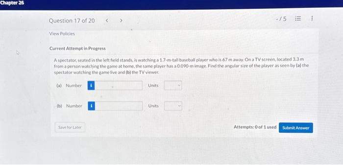 Solved A spectator, seated in the left field stands, is | Chegg.com