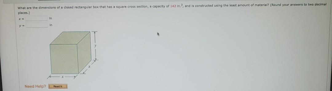 Solved What are the dimensions of a closed rectangular box | Chegg.com