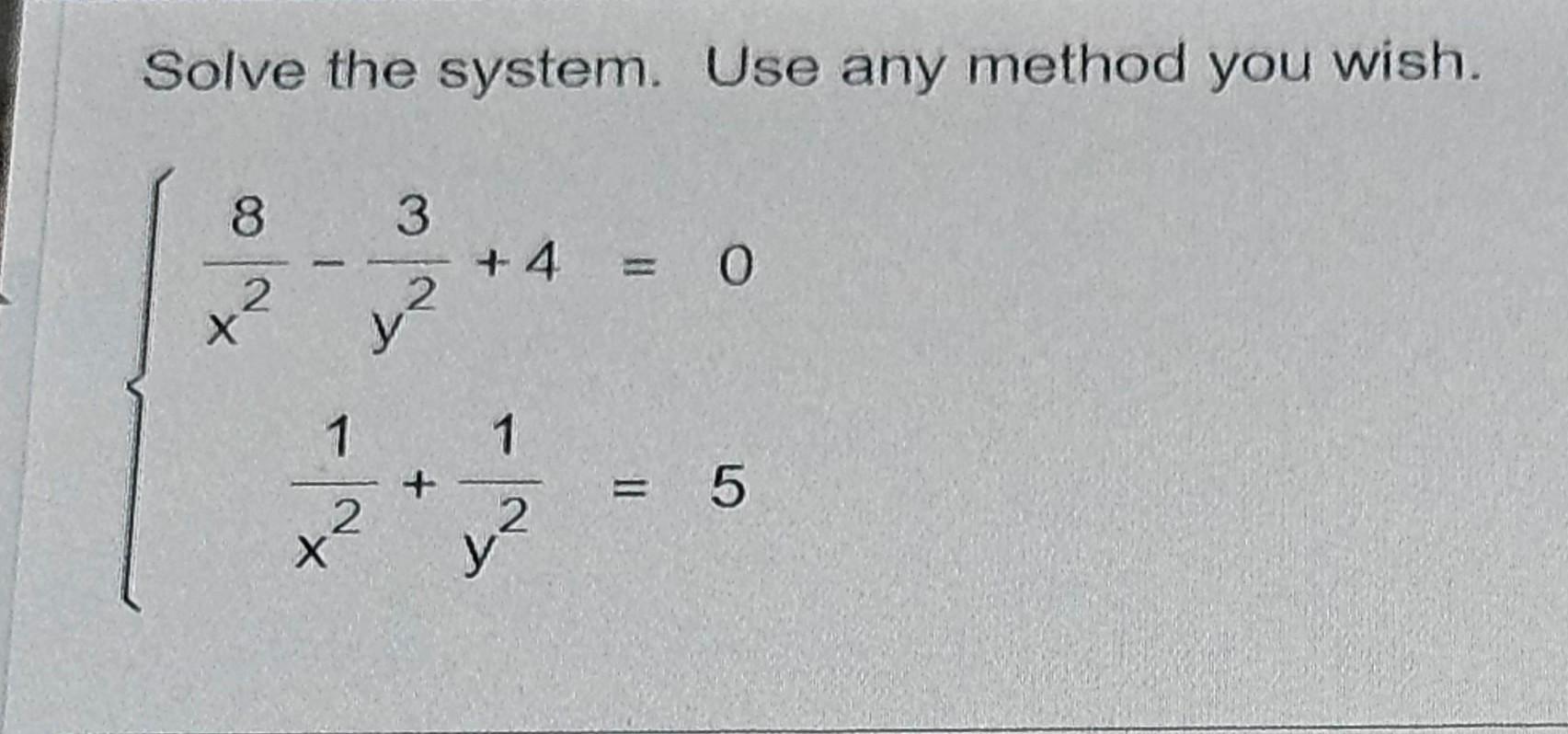 Solved Solve the system. Use any method you wish. | Chegg.com