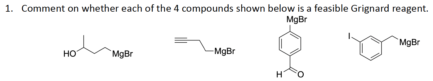 Solved Comment on whether each of the 4 ﻿compounds shown | Chegg.com