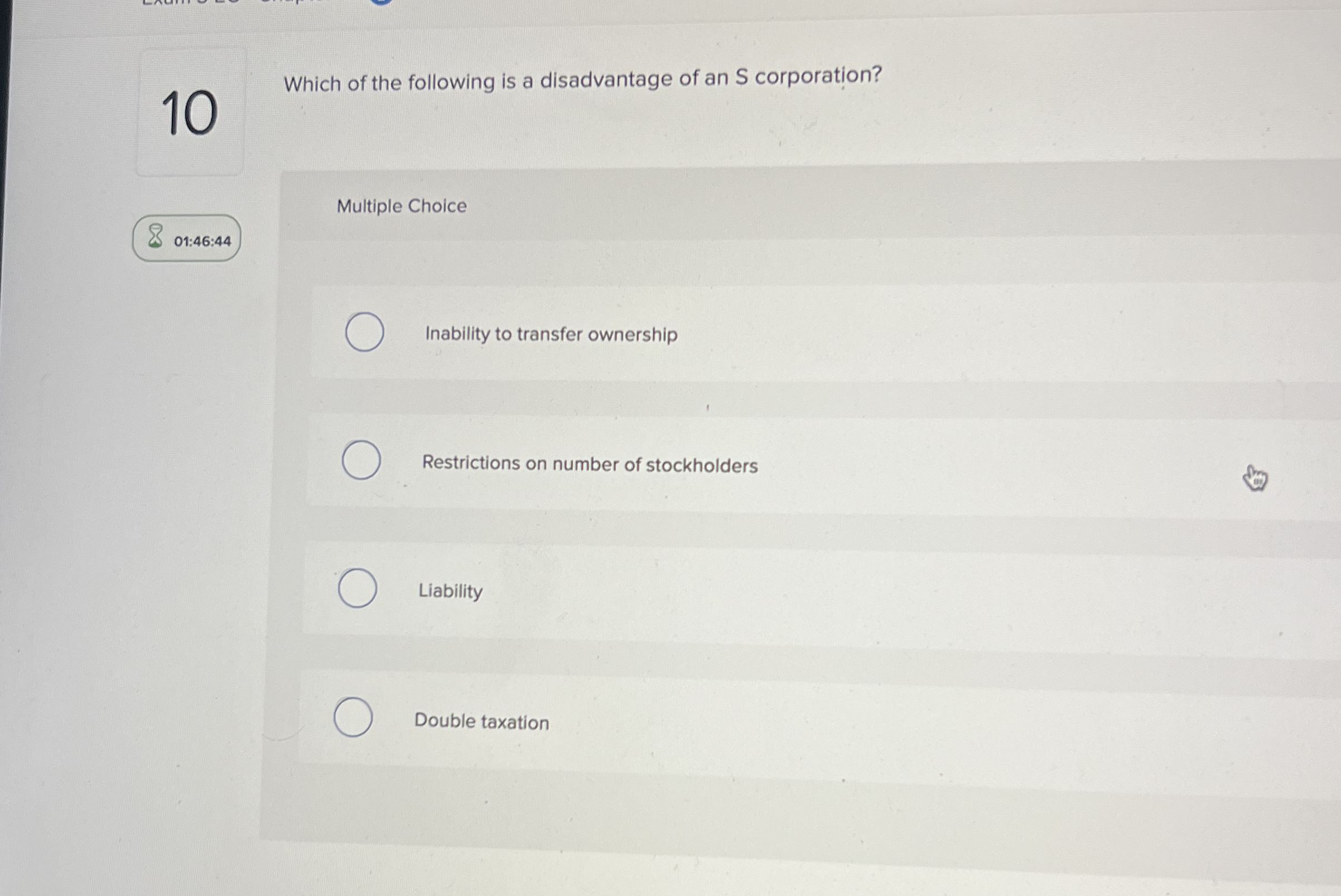 Solved 10Which of the following is a disadvantage of an S | Chegg.com