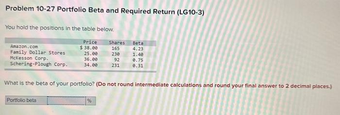 Solved Problem 10-23 Expected Return and Risk (LG10-1) | Chegg.com Solved Problem 10-23 Expected Return and Risk (LG10-1) | Chegg.com