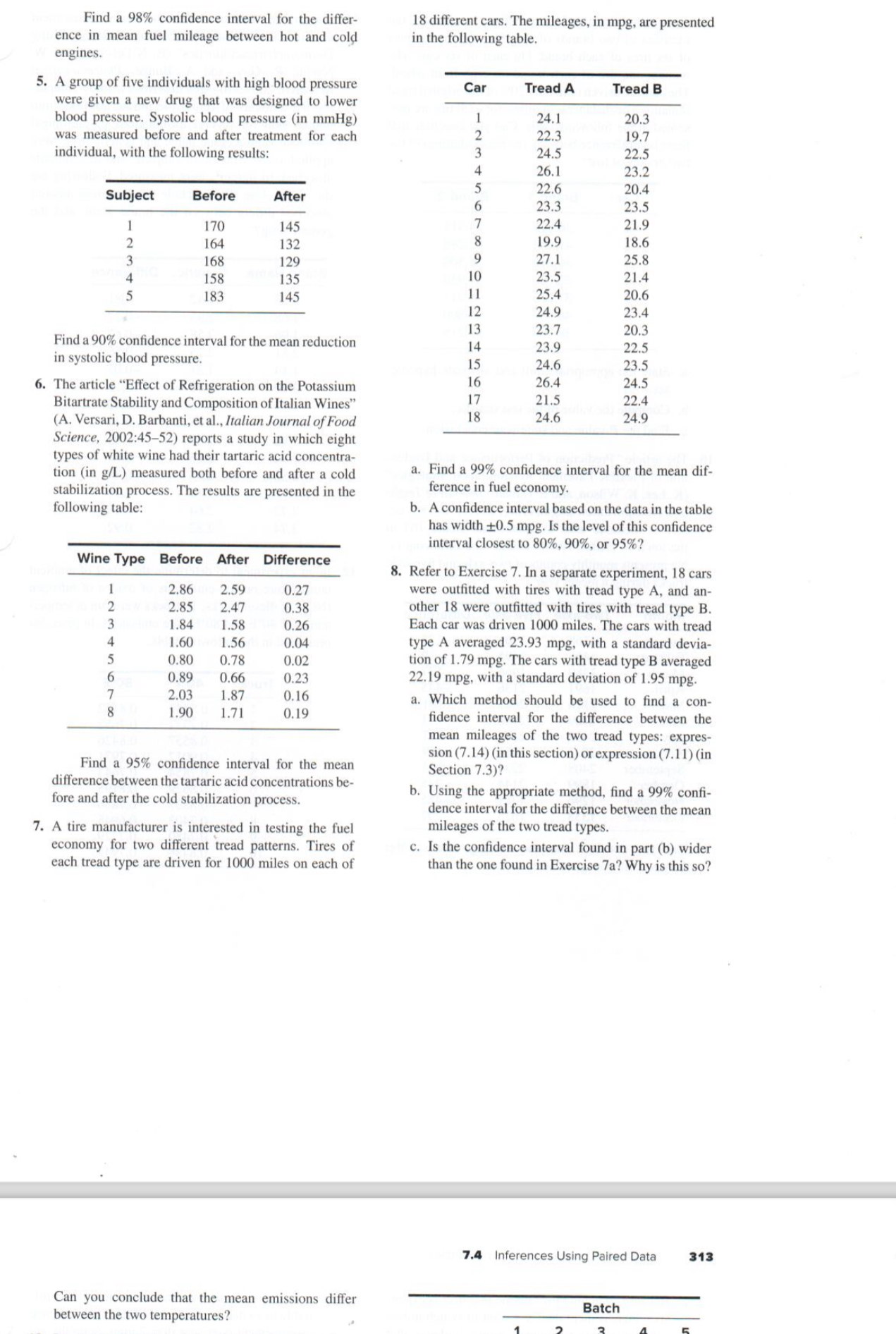 Solved ONLY SOLVE FOR 8 ﻿PLS7. ﻿A tire manufacturer is | Chegg.com
