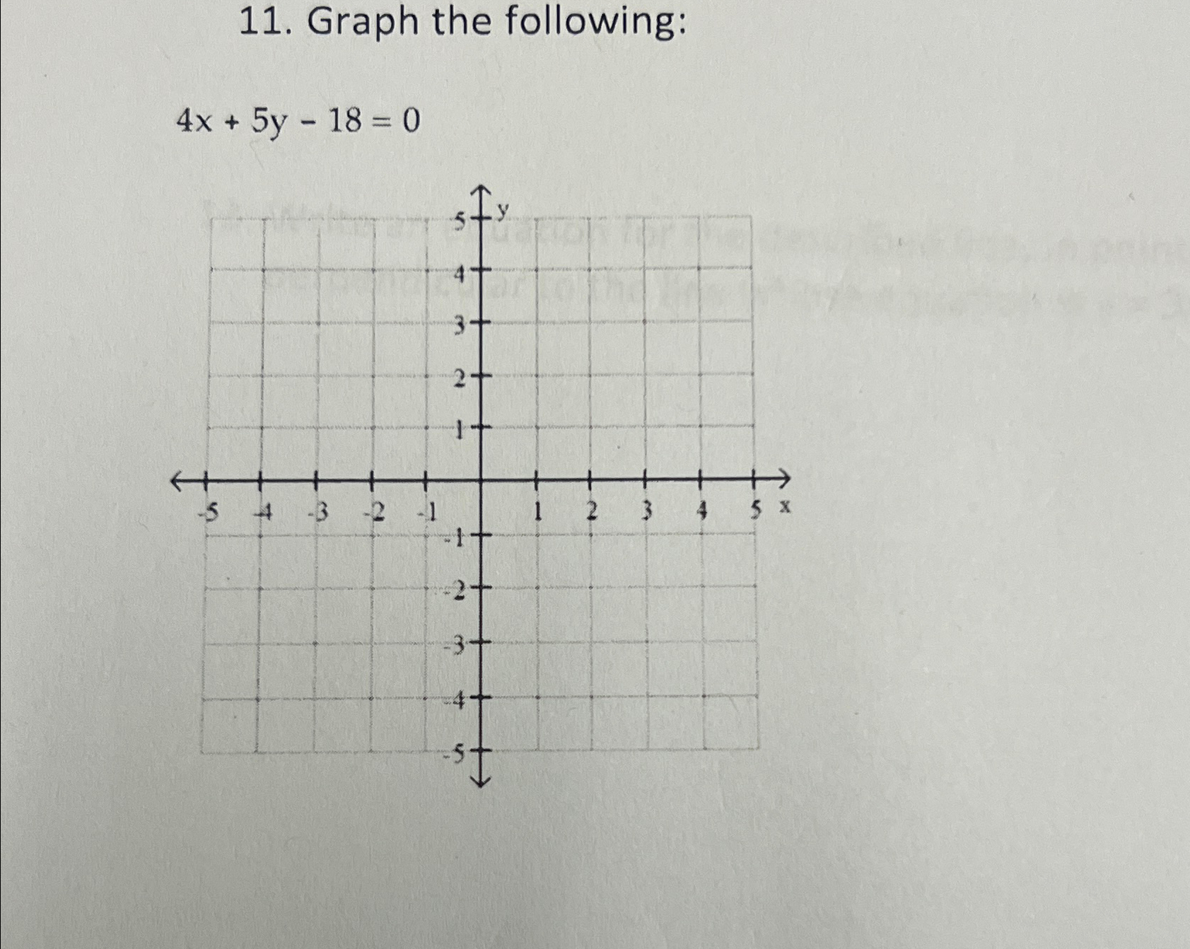 Solved Graph the following:4x+5y-18=0 | Chegg.com