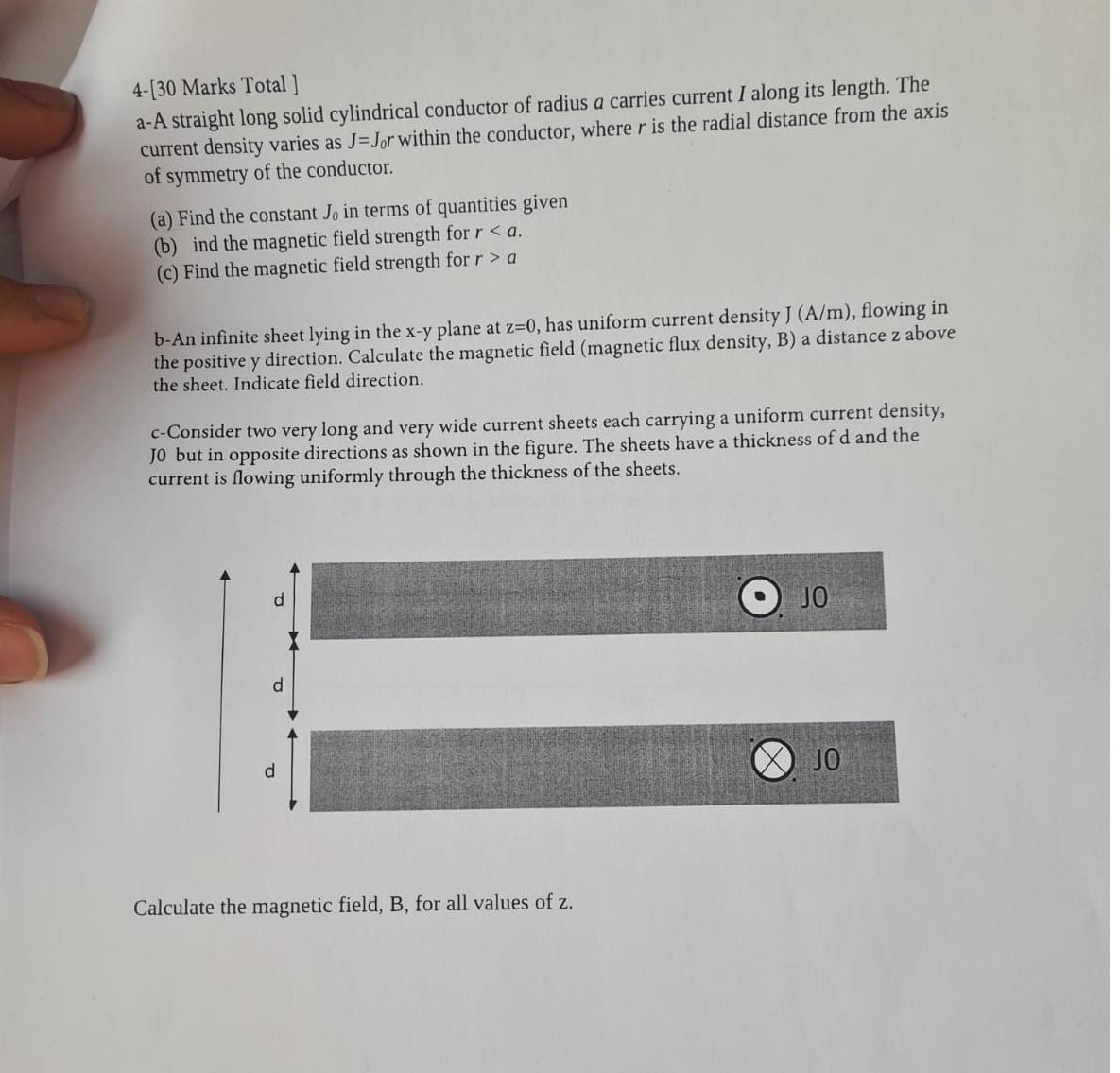 Solved 4-[30 ﻿Marks Total ]a-A straight long solid | Chegg.com