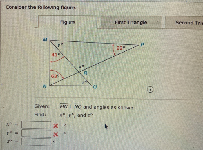 Solved Consider the following figure. Figure First Triangle | Chegg.com