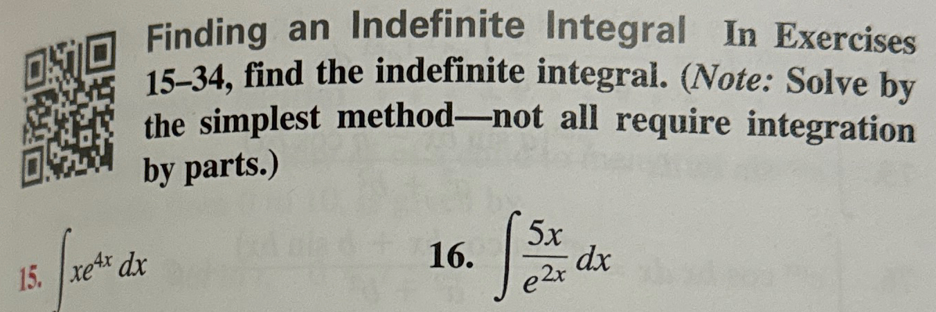 Solved Finding an Indefinite Integral In Exercises 15-34, | Chegg.com