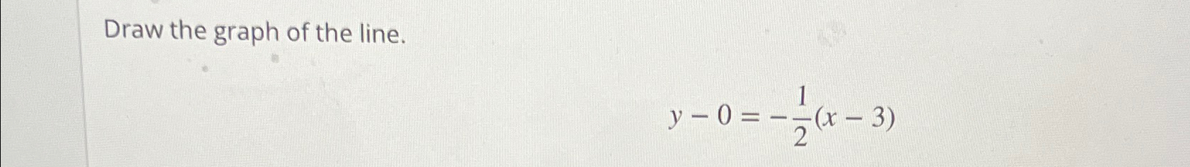 Solved Draw the graph of the line.y-0=-12(x-3) | Chegg.com