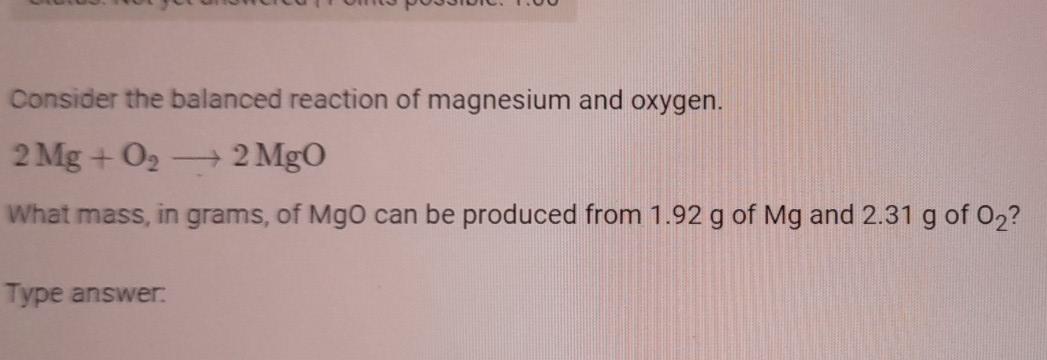 Solved Consider the balanced reaction of magnesium and | Chegg.com