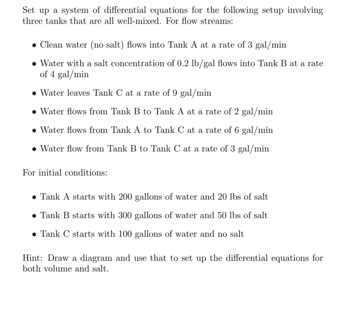 Solved Set up a system of differential equations for the | Chegg.com