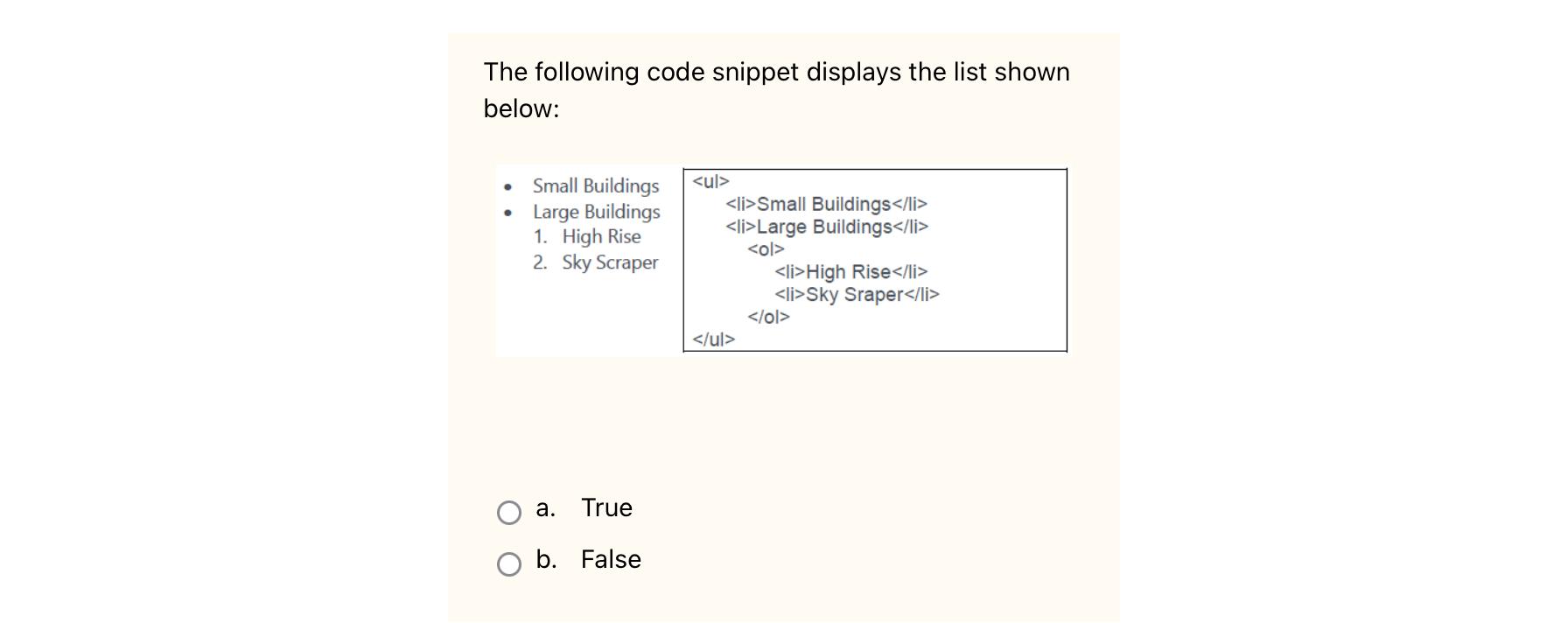 Solved The following code snippet displays the list shown | Chegg.com