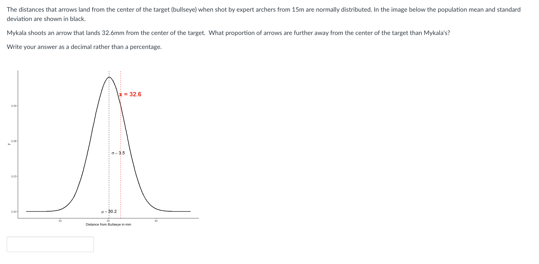 Solved The distances that arrows land from the center of the | Chegg.com