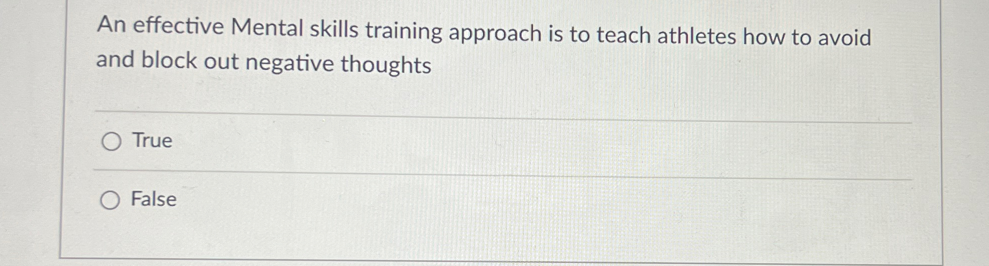 Solved An effective Mental skills training approach is to | Chegg.com