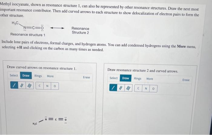 Solved Methyl isocyanate, shown as resonance structure 1, | Chegg.com