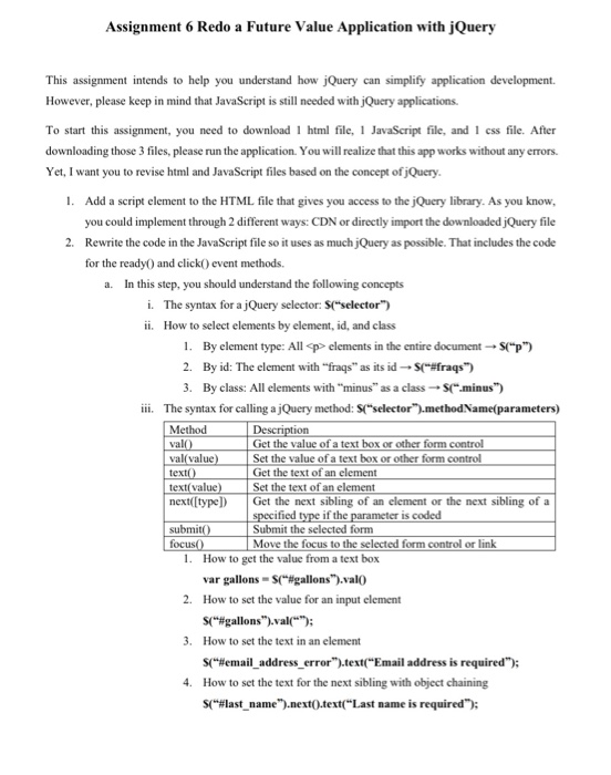 Solved Assignment 6 Redo a Future Value Application with | Chegg.com