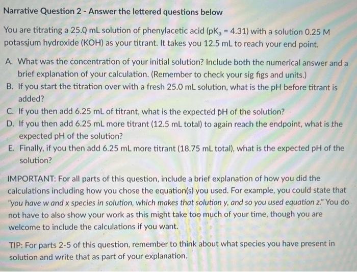 Solved Narrative Question 2 - Answer the lettered questions | Chegg.com