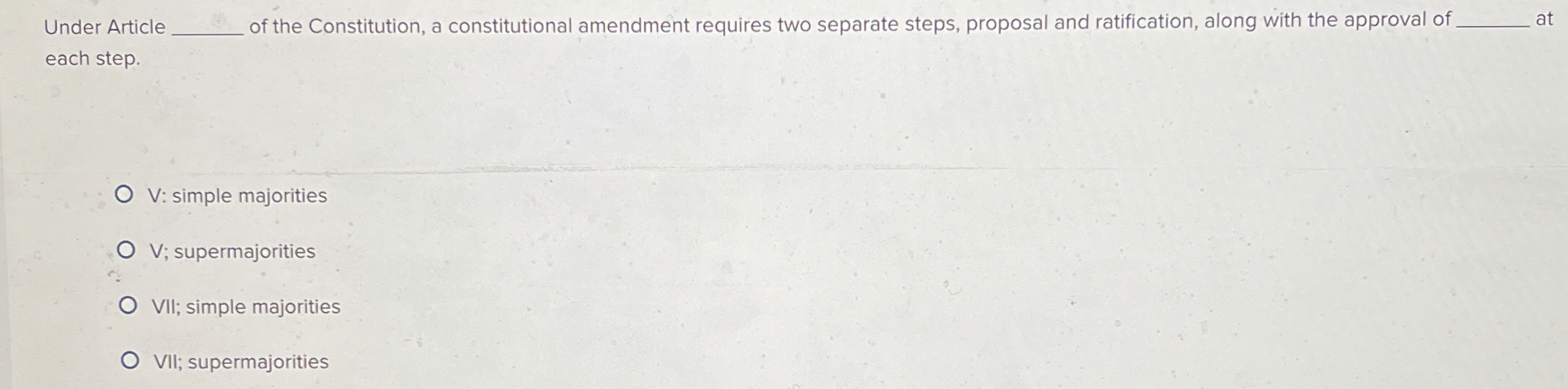 Solved Under Article q, ﻿of the Constitution, a | Chegg.com
