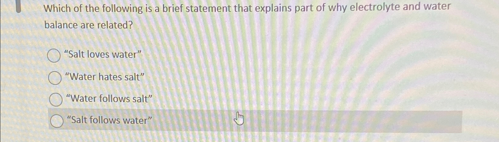 Solved Which of the following is a brief statement that | Chegg.com