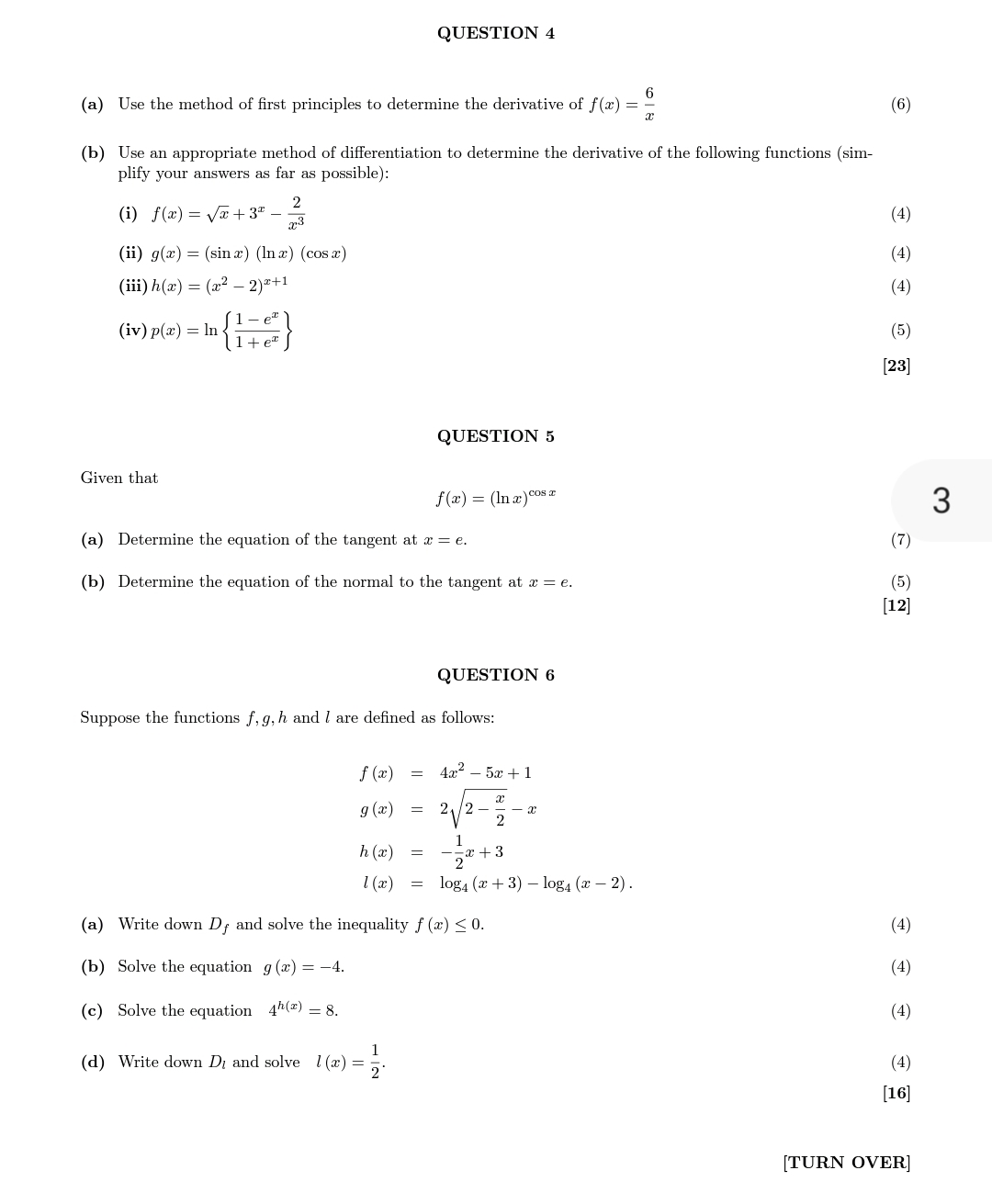 Solved QUESTION 4(a) ﻿Use the method of first principles to | Chegg.com