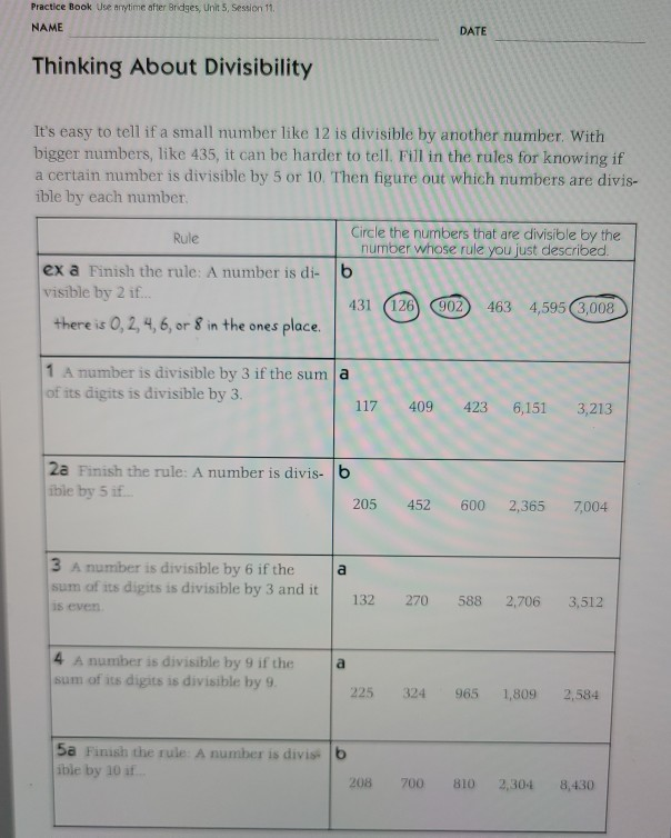 Solved Practice Book Use anytime after Bridges, Unit 5, | Chegg.com