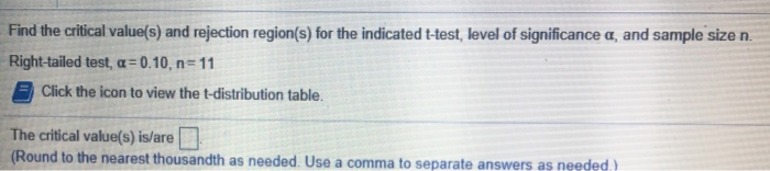 Solved Find the critical value(s) and rejection region(s) | Chegg.com