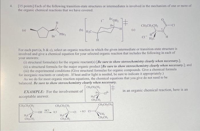 [15 points] Each of the following transition-state | Chegg.com