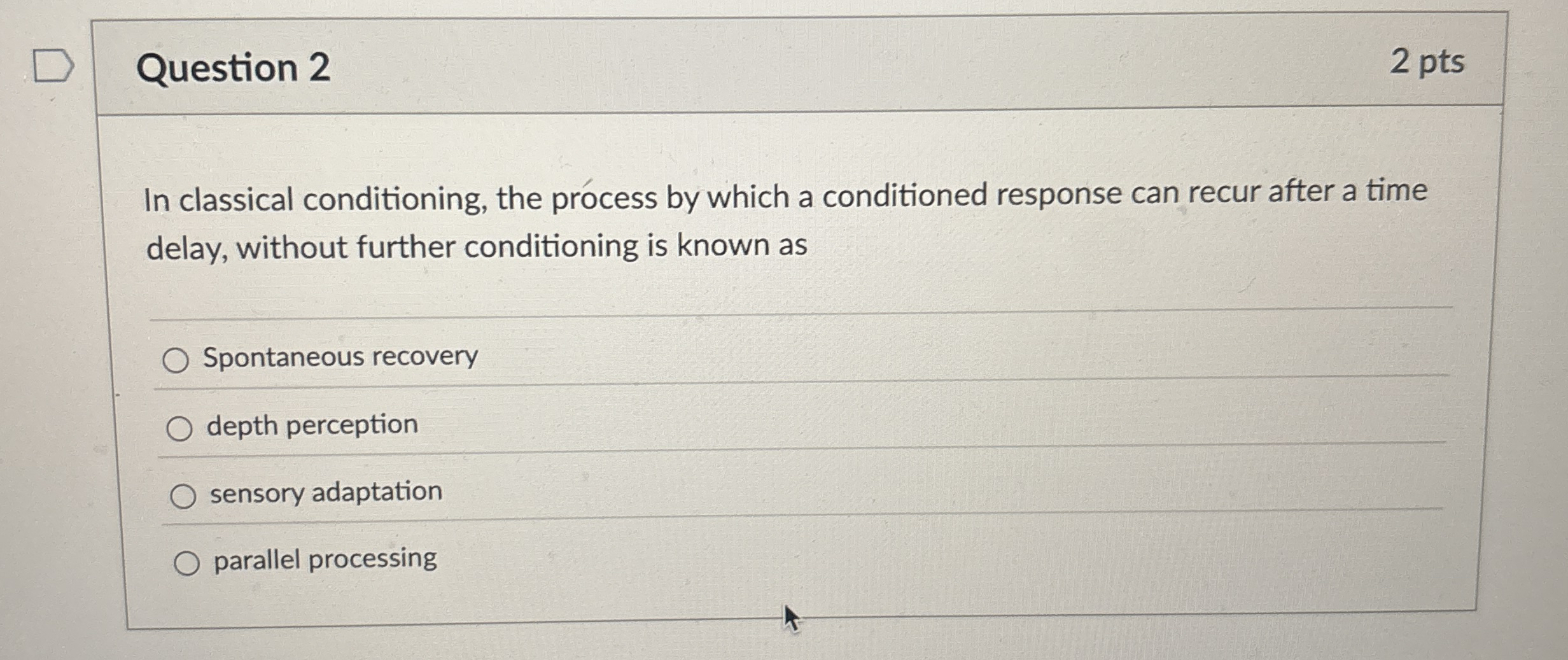 Question 22 ﻿ptsIn classical conditioning, the | Chegg.com