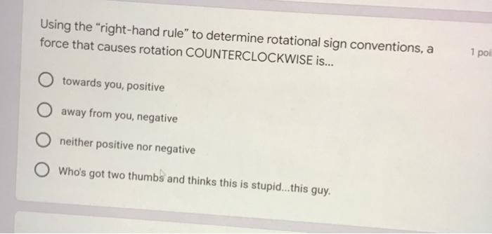 Solved Using the "right-hand rule" to determine rotational | Chegg.com