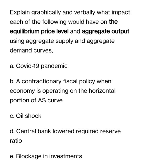 Solved Explain graphically and verbally what impact each of | Chegg.com