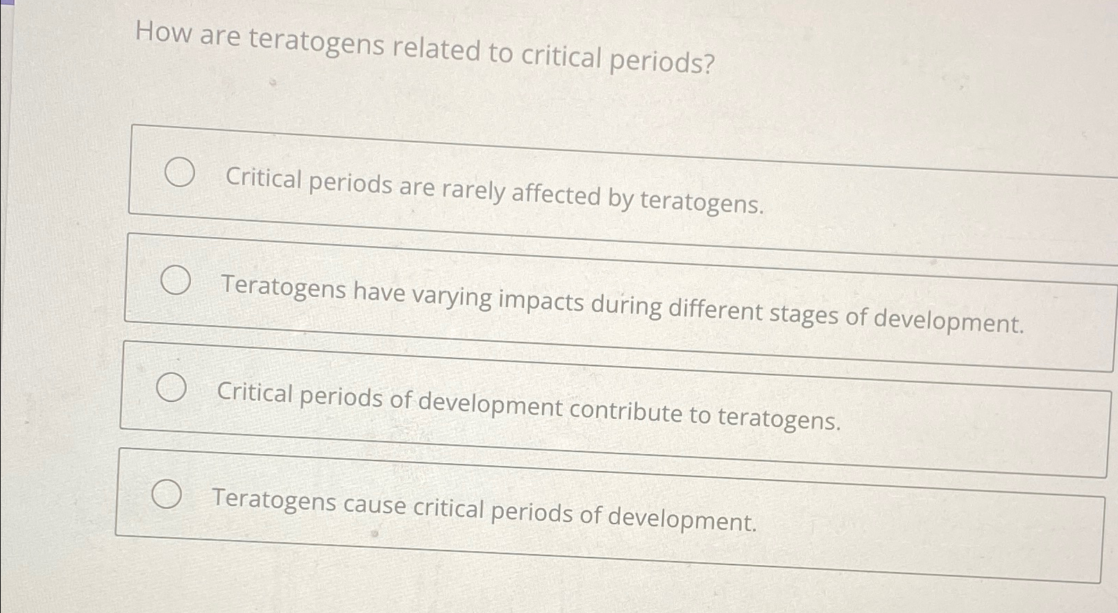 Solved How are teratogens related to critical | Chegg.com
