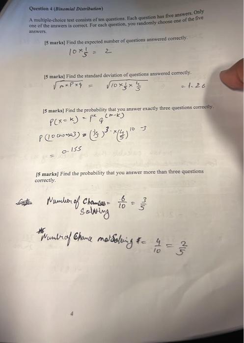 Solved Qusstion A (Binomial Dixeriburion) A multiple-choice | Chegg.com