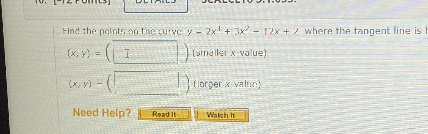 Solved Find the points on the curve y=2x3+3x2-12x+2 ﻿where | Chegg.com
