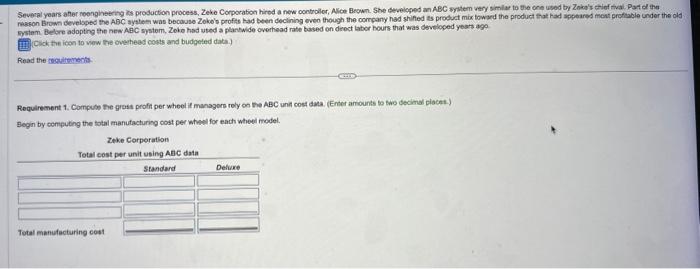 Solved Data table Requirements 1. Compulo the gross prota | Chegg.com