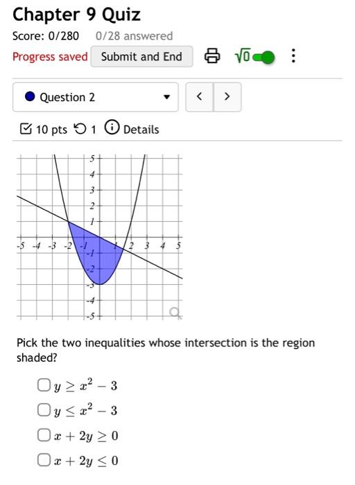 Solved 10pts Details Pick the two inequalities whose | Chegg.com