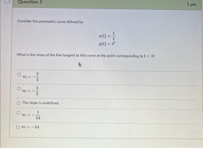 Solved Consider the parametric curve defined by | Chegg.com