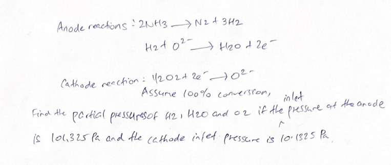 Solved Anode reactions - 2NH3-N2 + 3H2 н2тог Н20 + 2e- | Chegg.com