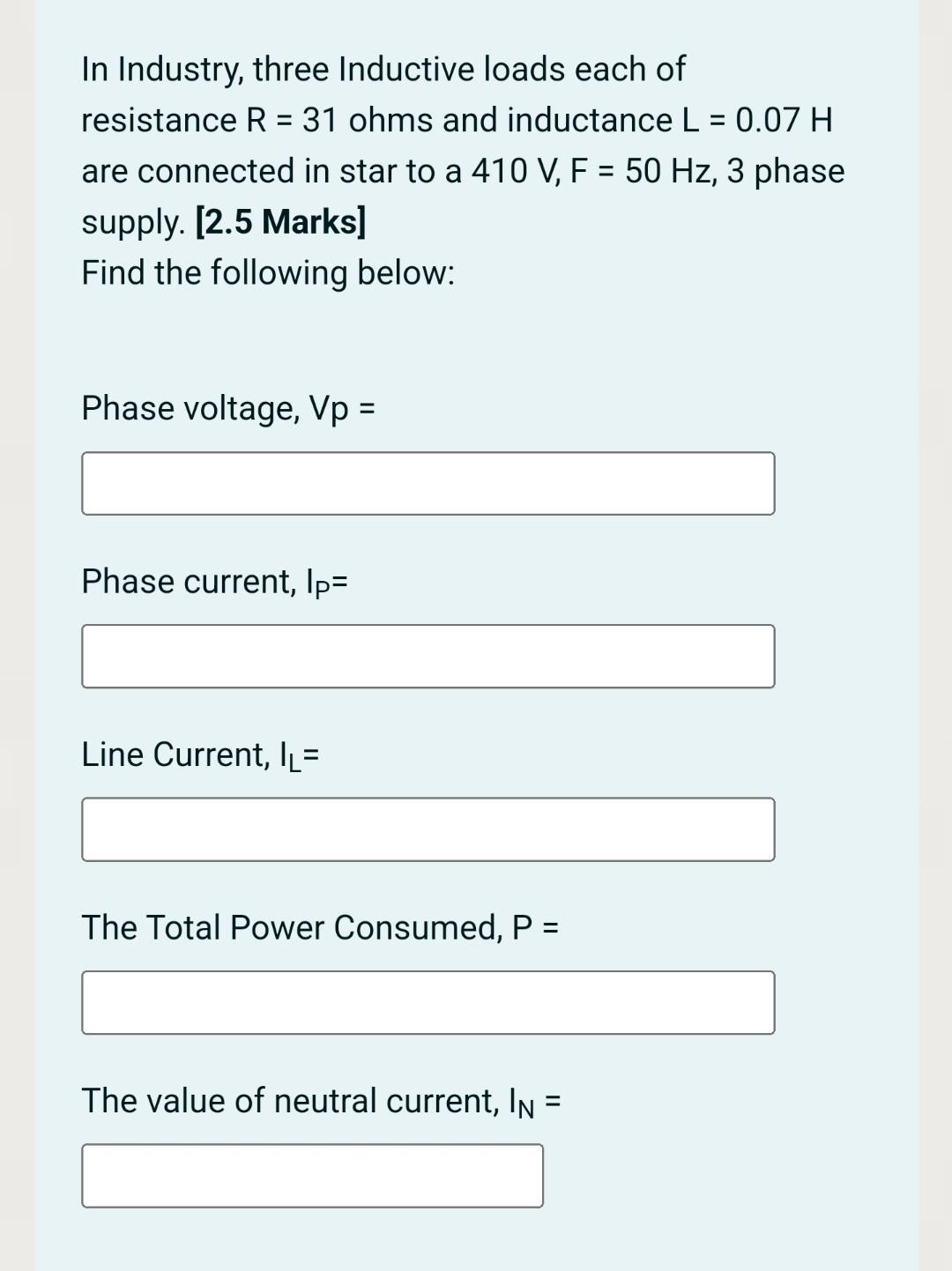 Solved = In Industry, three Inductive loads each of | Chegg.com