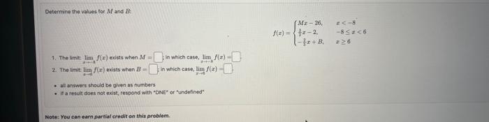 Solved Determine the values for M and B ? | Chegg.com