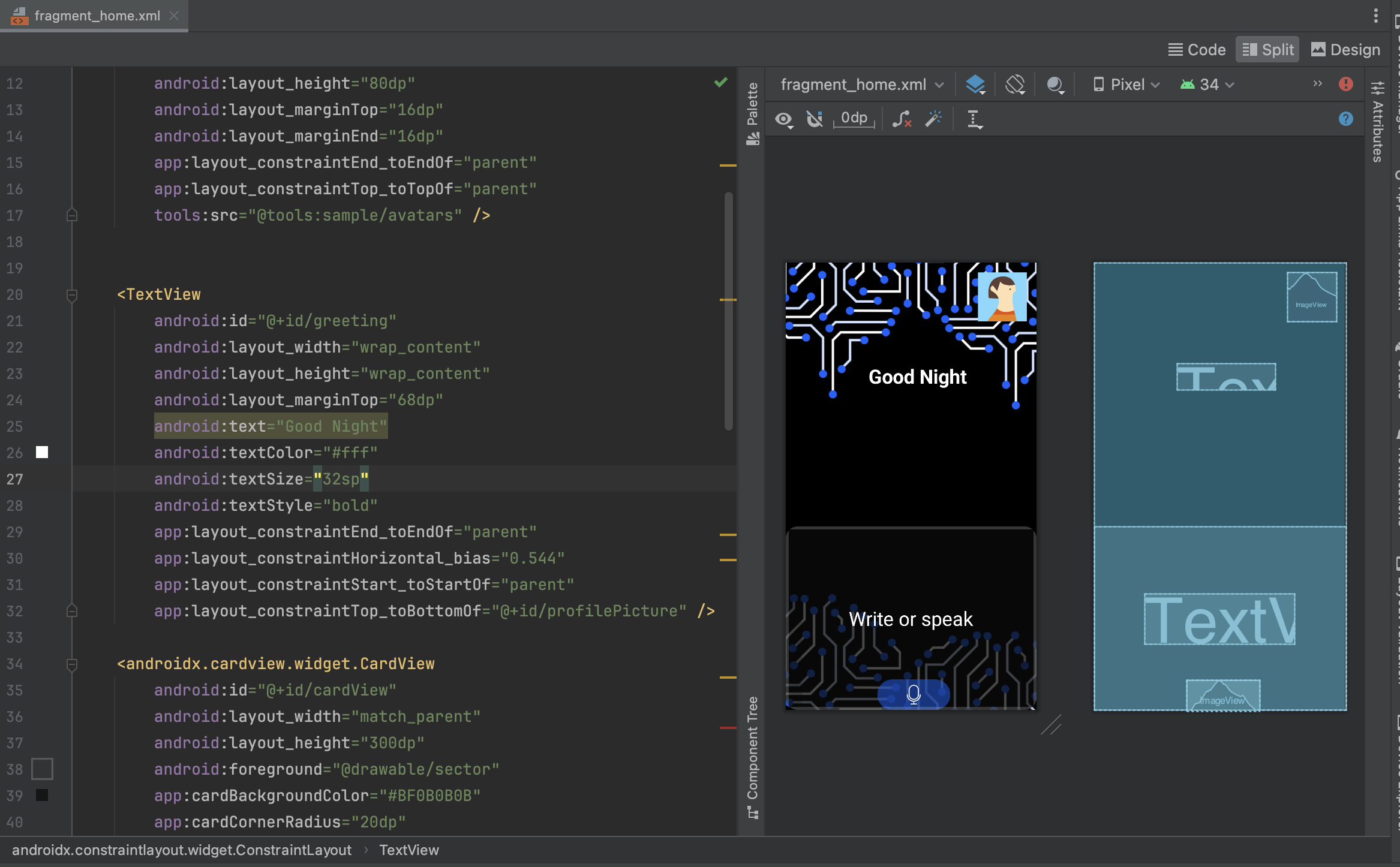 [Anderoid / ﻿Kotlin) ﻿I want the textView (greeting) | Chegg.com
