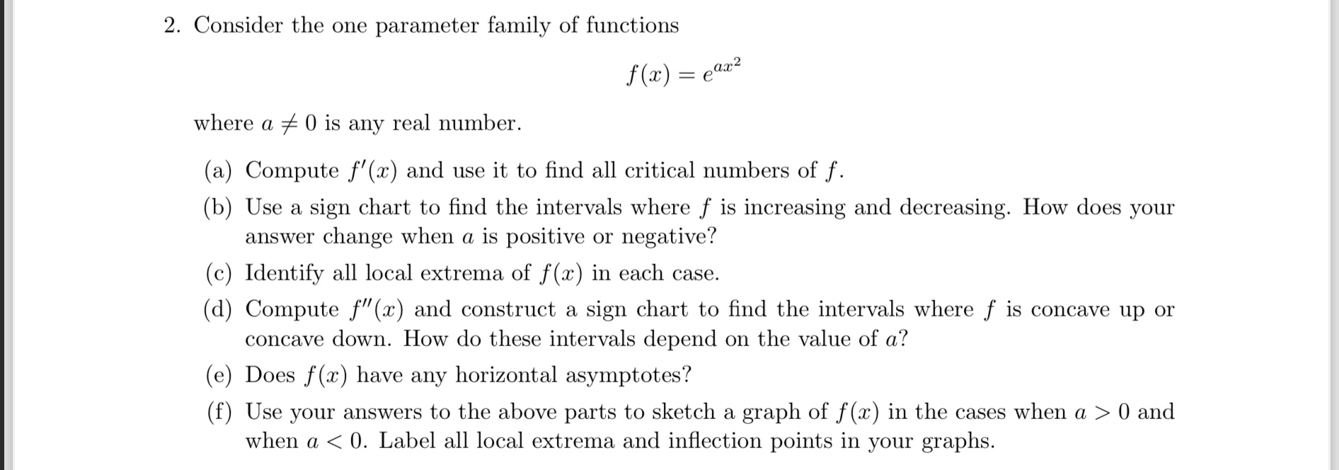 Consider the one parameter family of | Chegg.com