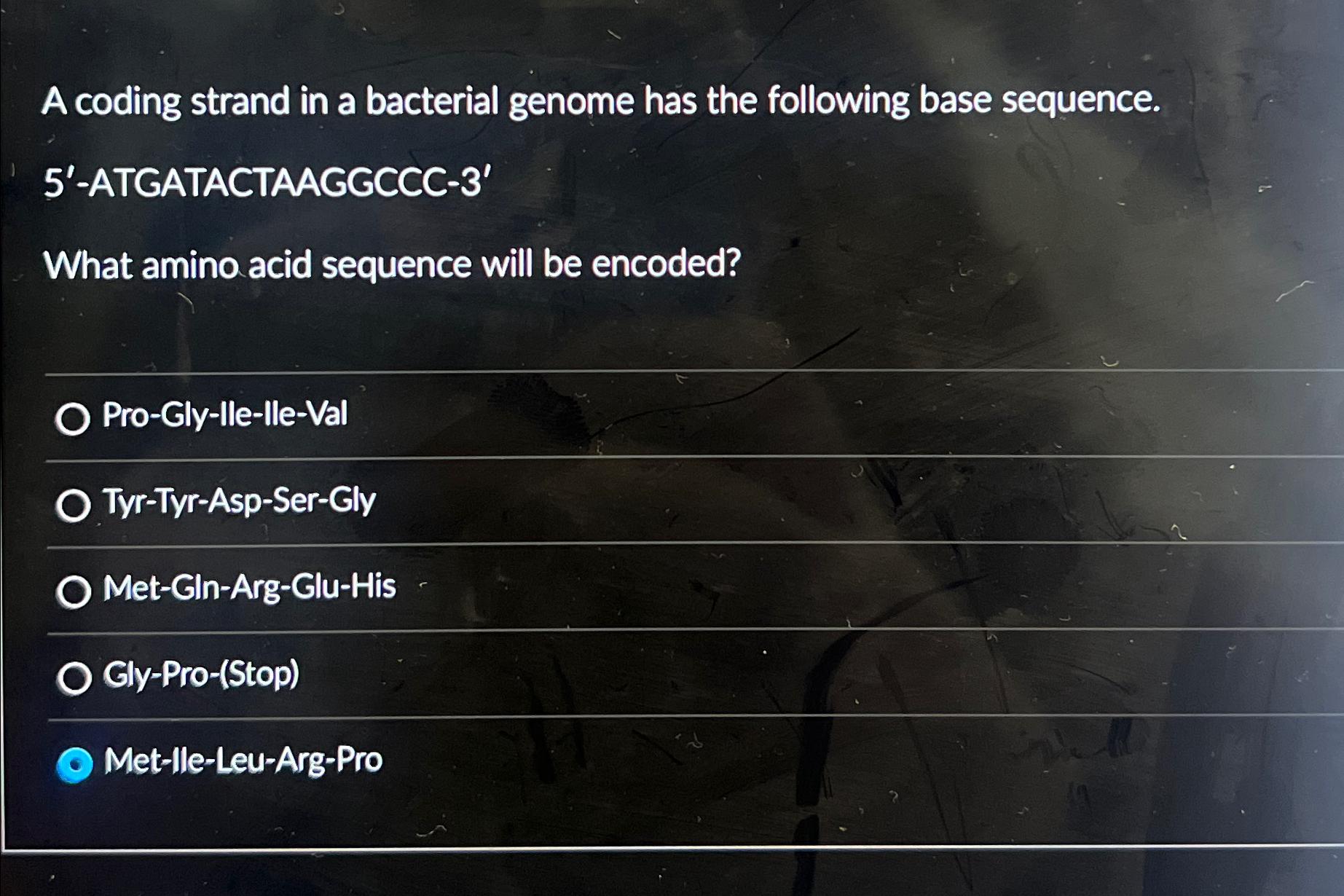 Solved A coding strand in a bacterial genome has the | Chegg.com