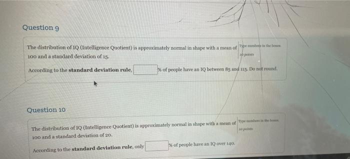 Solved The distribution of 1Q (Intelligence Quotient) is | Chegg.com