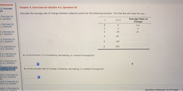 Solved RESOURCES 12: Average Exercises for 1. Question | Chegg.com