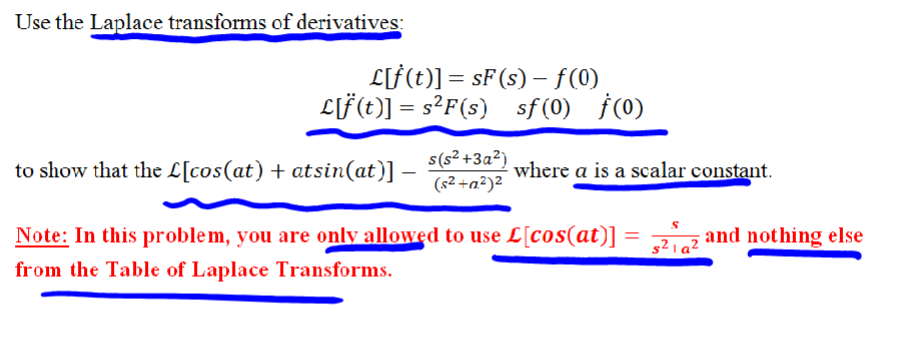 Solved Use the Laplace transforms of | Chegg.com