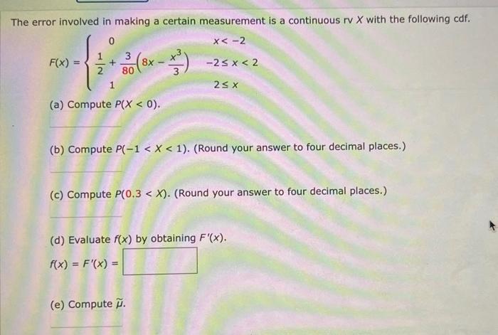 Solved The error involved in making a certain measurement is | Chegg.com