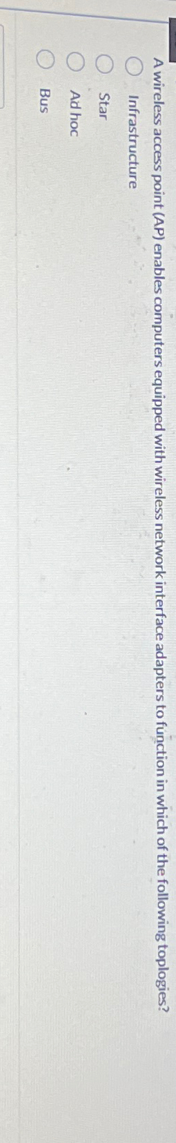 Solved A wireless access point (AP) ﻿enables computers | Chegg.com