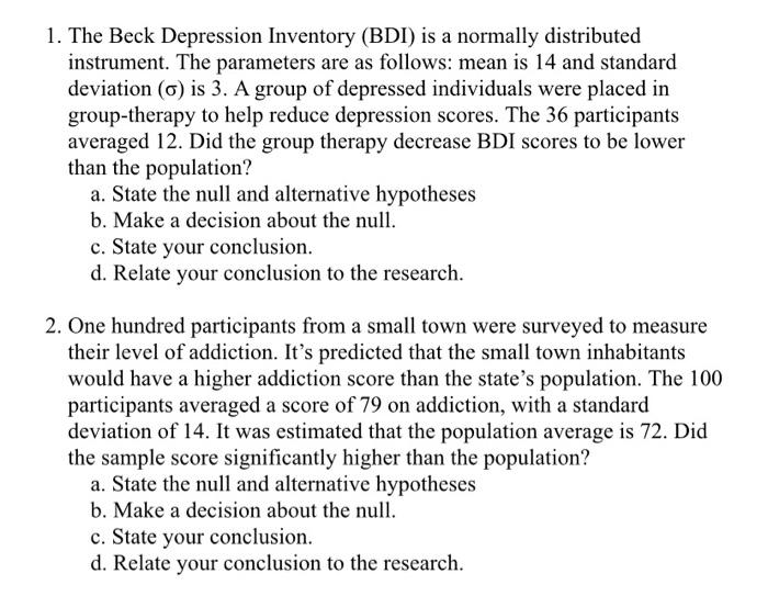 Beck Depression Inventory Bdi
